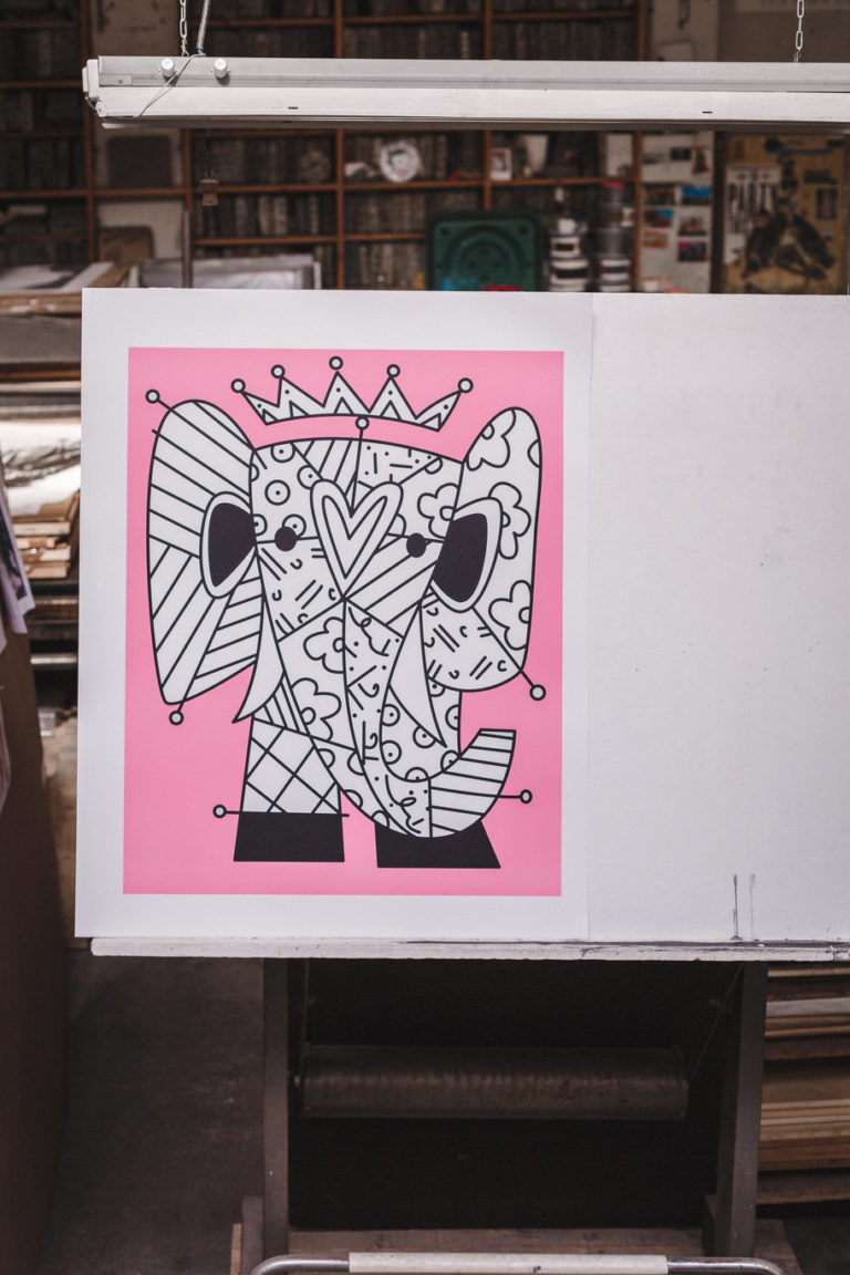 Romero Britto - The Pink Elephant | Print Them All